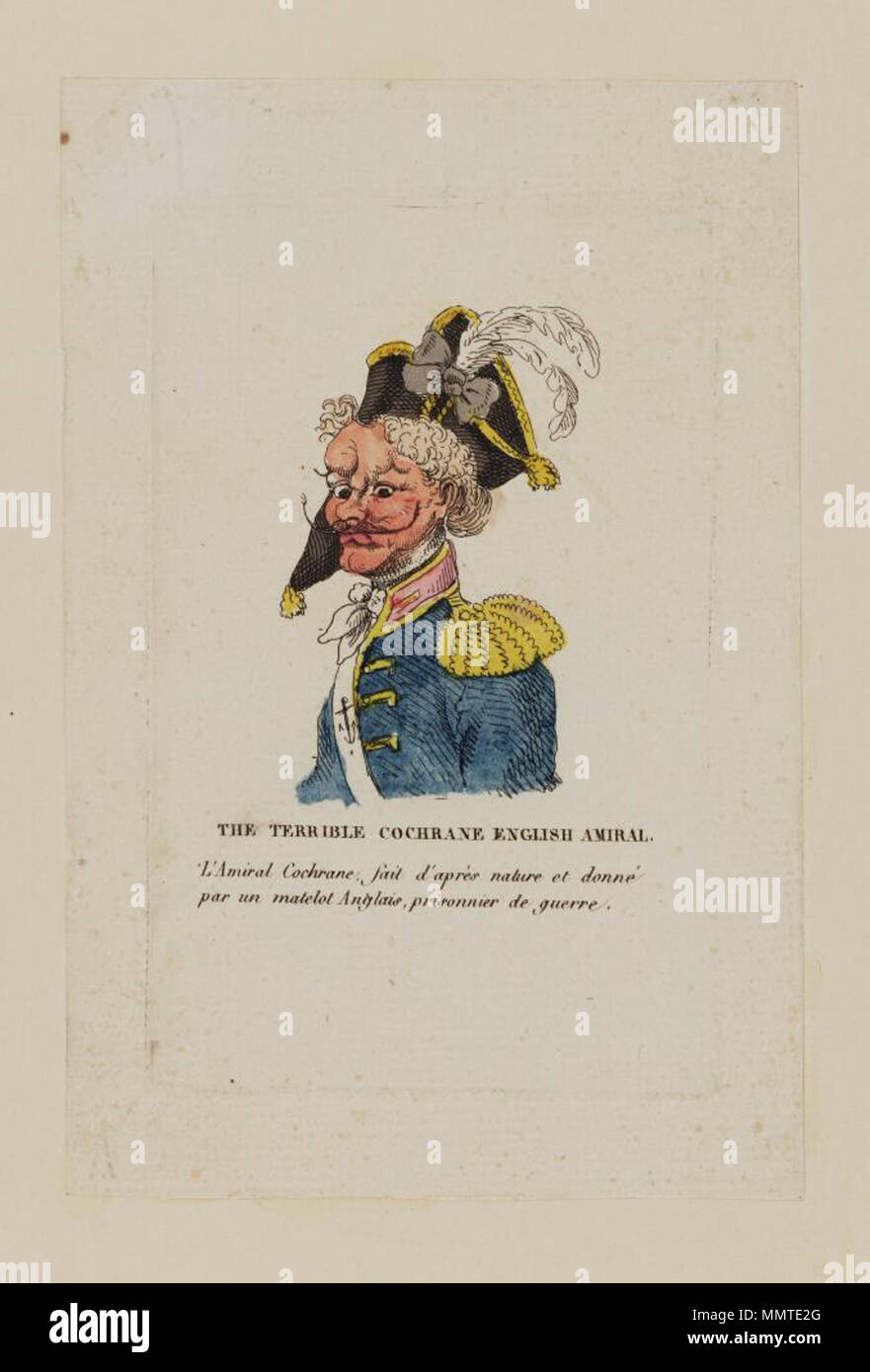 . French political cartoon; the terrible Cochrane English amiral. June ...