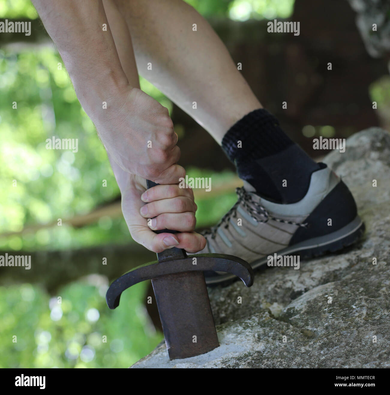Excalibur sword pulling hi-res stock photography and images - Alamy