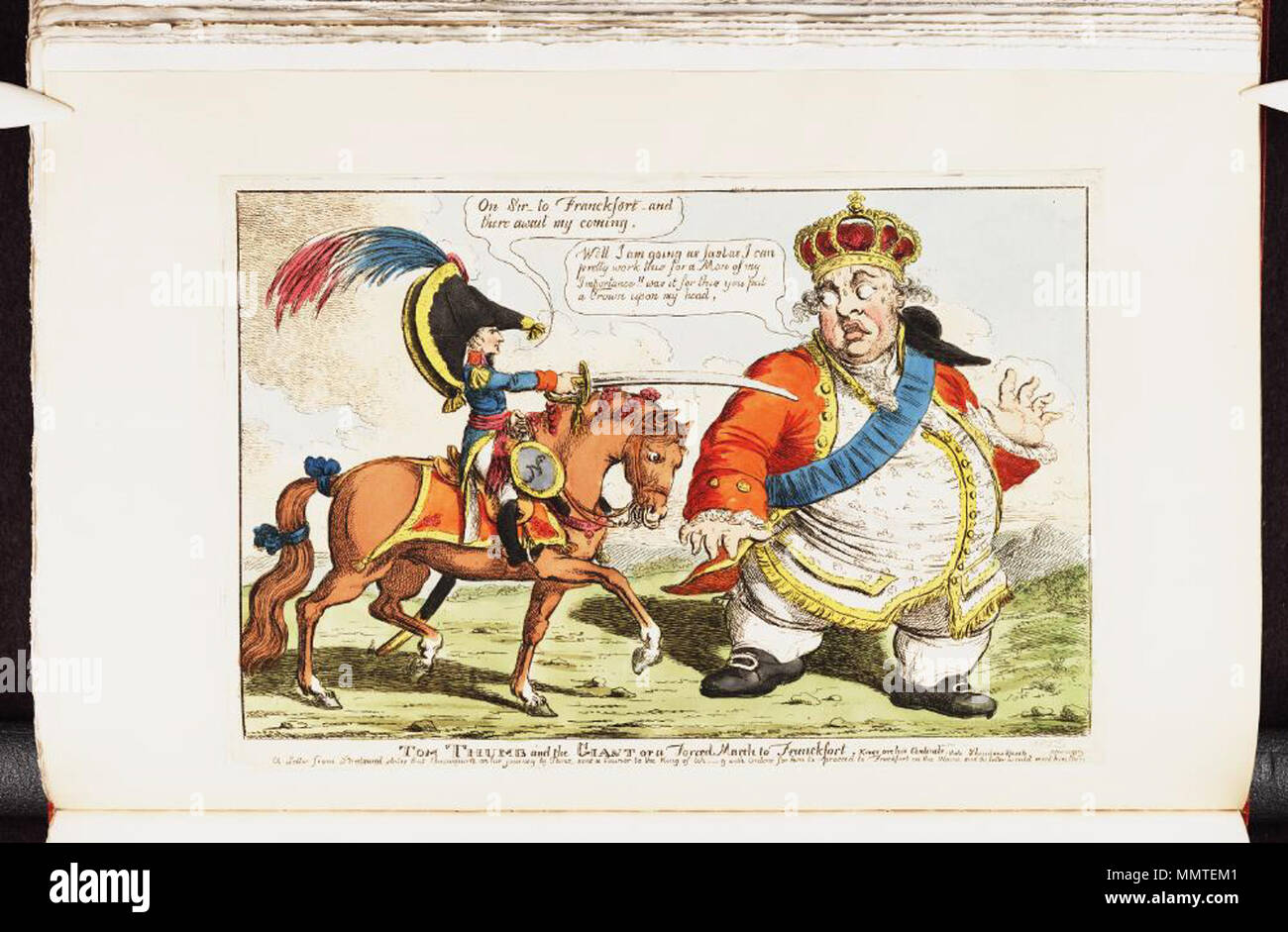 . Caricature of Napoleon I. (British political cartoon) Tom Thumb and ...