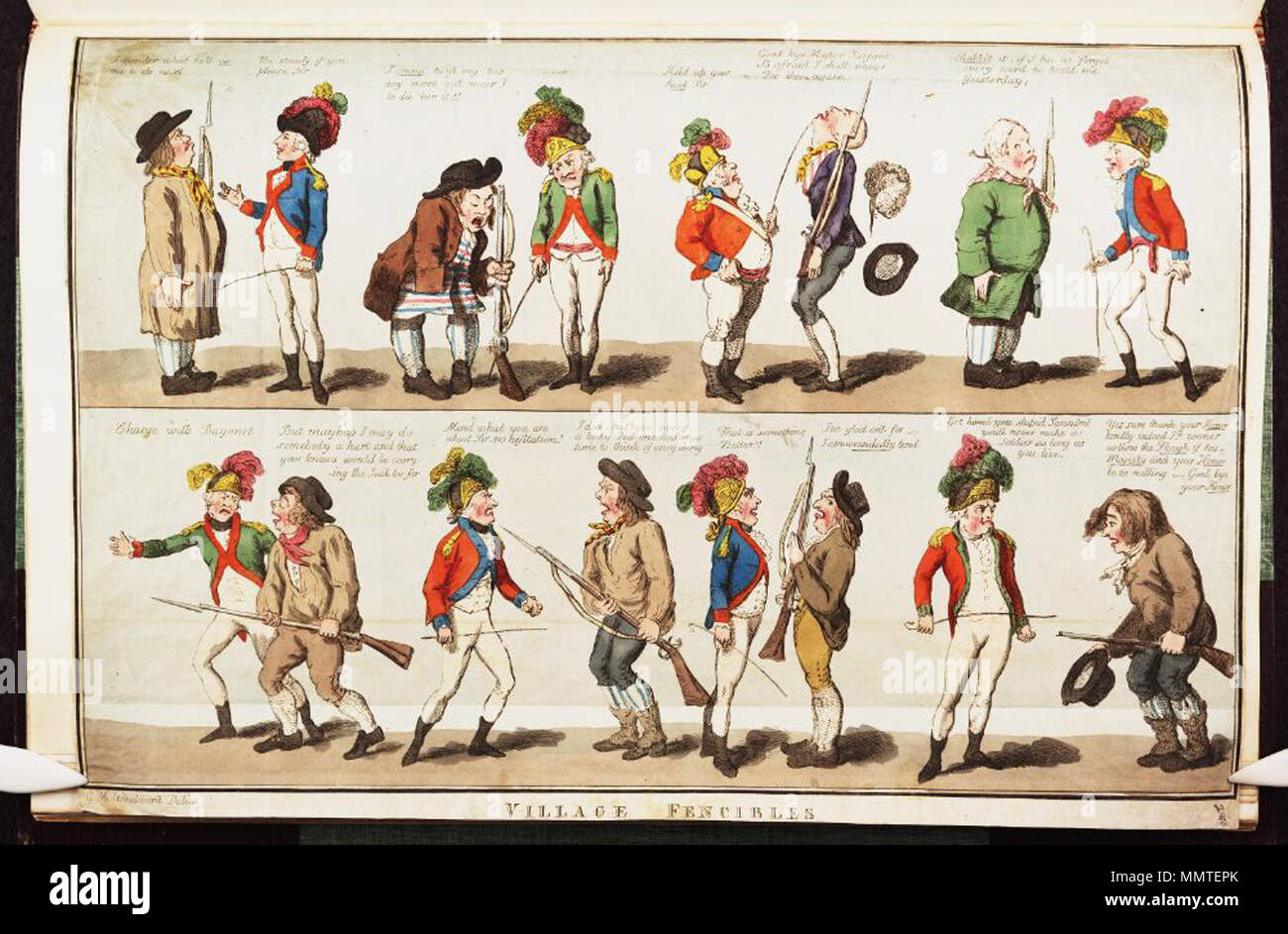 . Satire on the fear of French invasion, 1794-1805. (British political ...