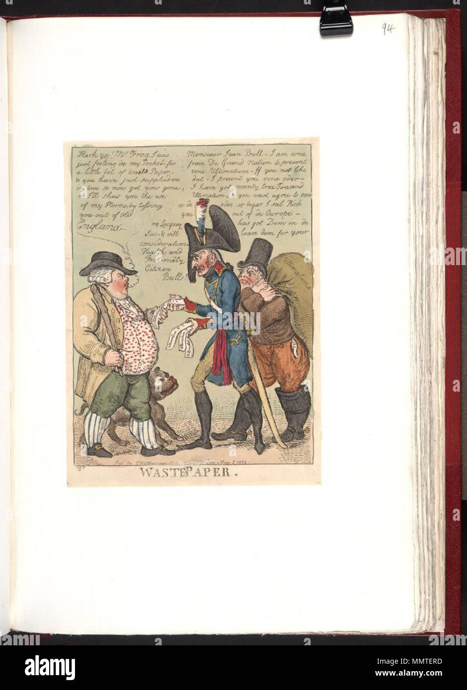 . Satire on the Napoleonic wars. (British political cartoon) Waste ...