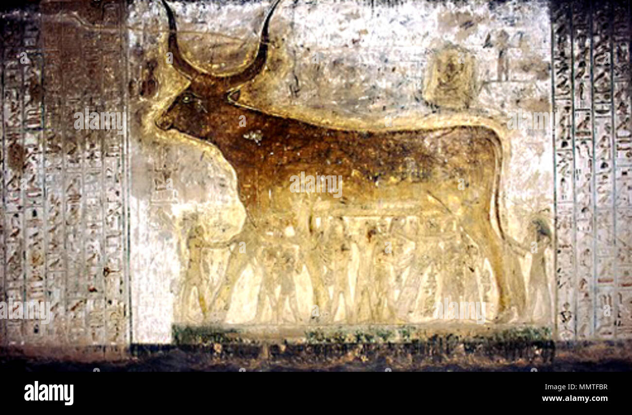 . English: A scene from the Book of the Heavenly Cow as depicted in the ...