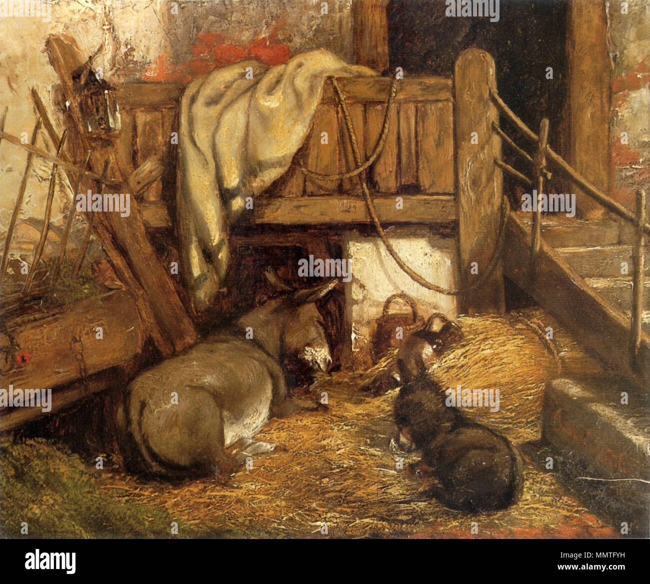 Donkeys in the stable.. first quarter of 19th century. Constable ...