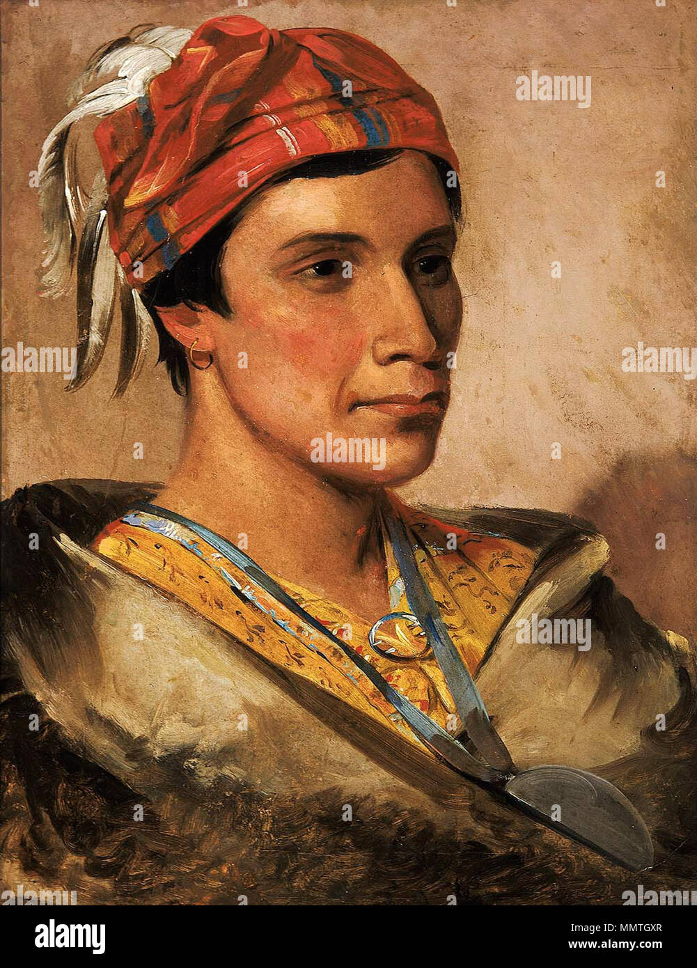 Bread, Chief of the Tribe. 1831. Bread, Chief of the Tribe Stock Photo ...