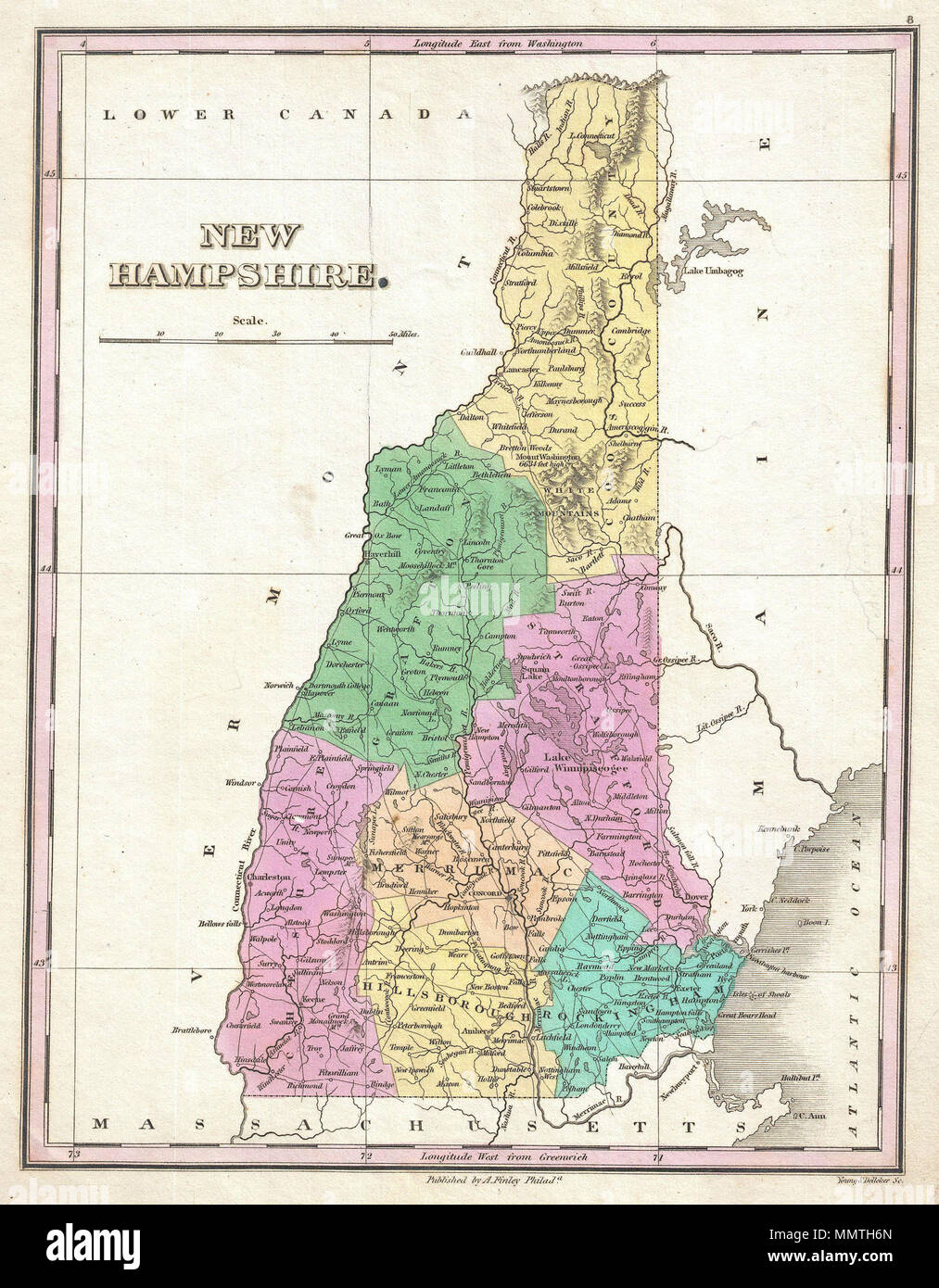. English: A beautiful example of Finley's important 1827 map of New ...