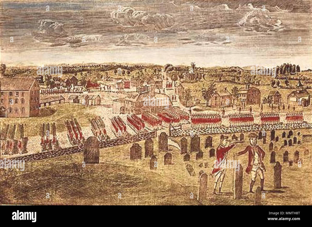 . English: The British Army in Concord, April 19, 1775. 'Plate II. A ...