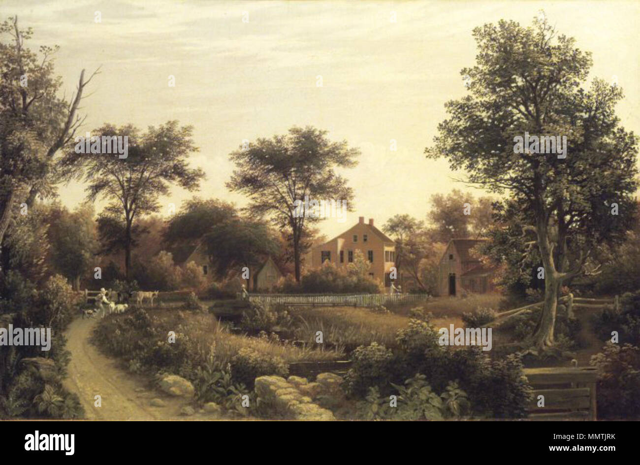 New England Homestead. circa 1839. Brooklyn Museum - New England ...