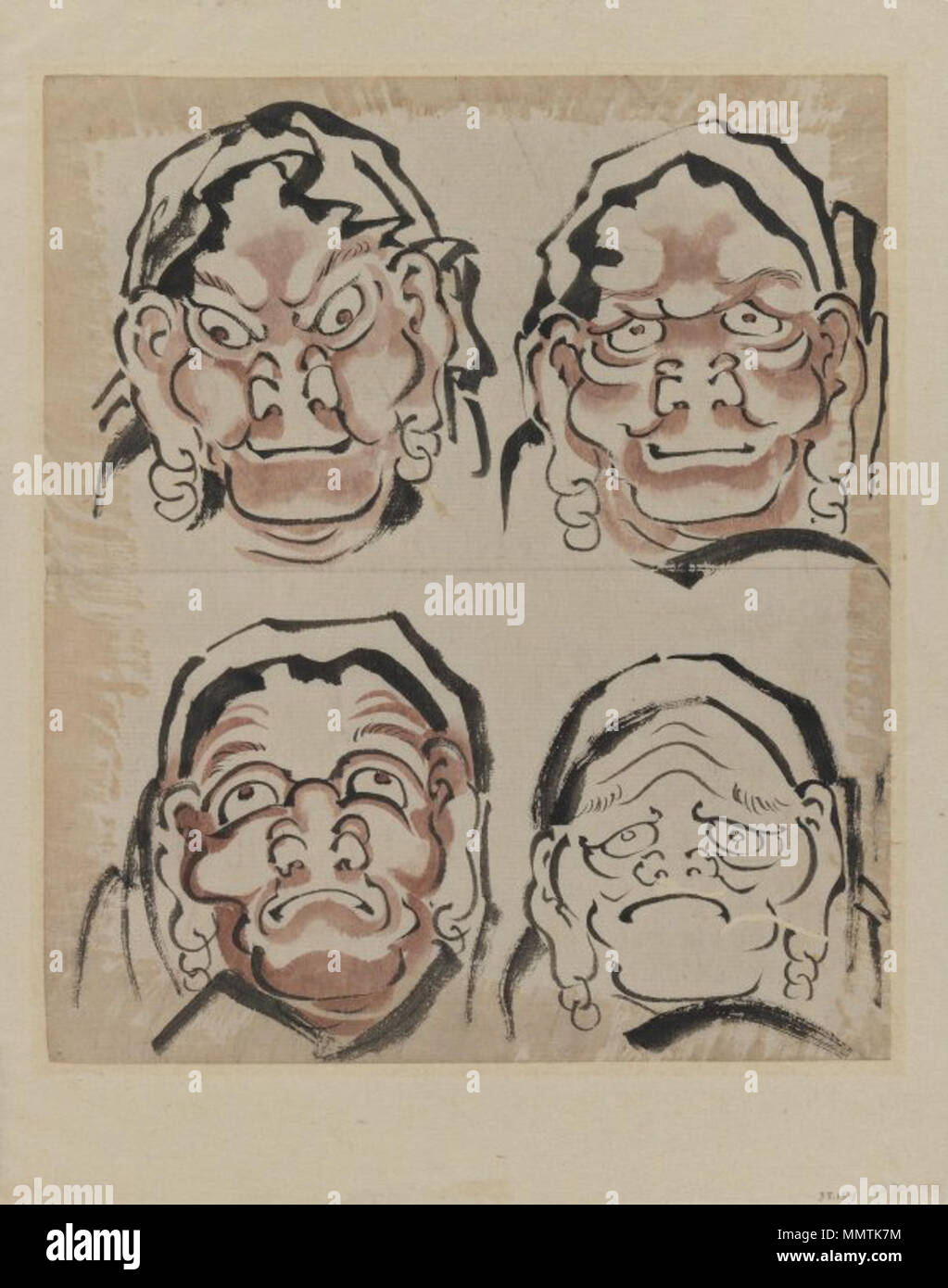 Sketch of Four Faces. between 1760 and 1849. Brooklyn Museum - Sketch ...