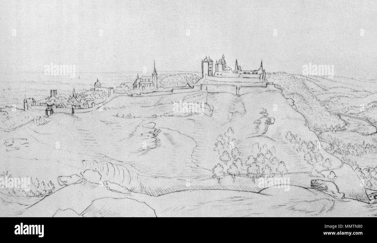 . Deutsch: Burg Nideggen, alte Zeichnung English: Nideggen Castle, old ...