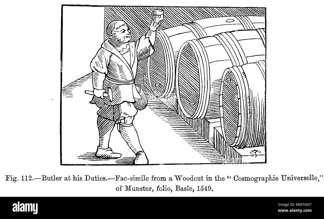 . Butler checking the vintage Butler Stock Photo - Alamy