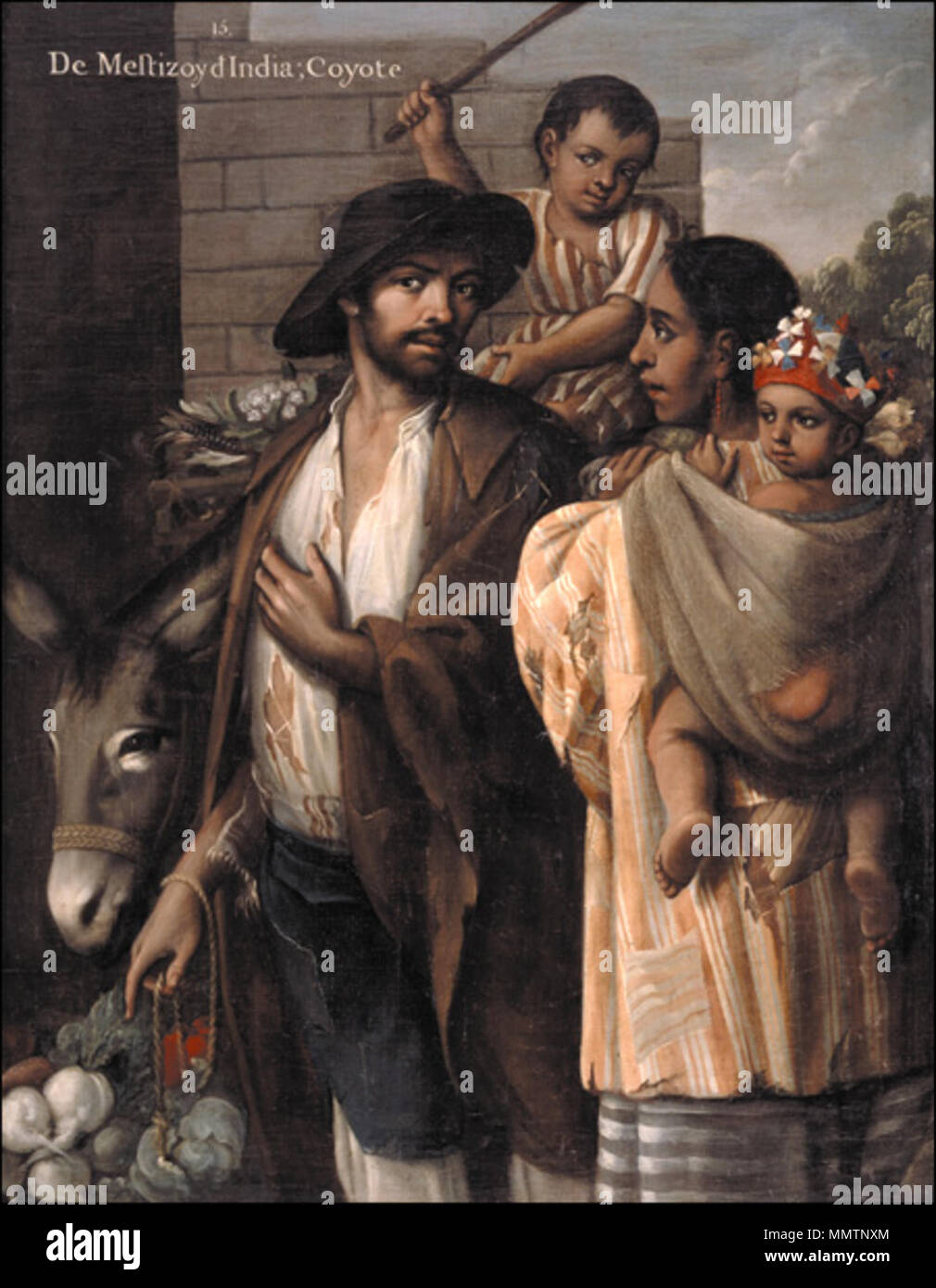 . English: Casta Painting: No. 15. From Mestizo and from Indian; Coyote ...