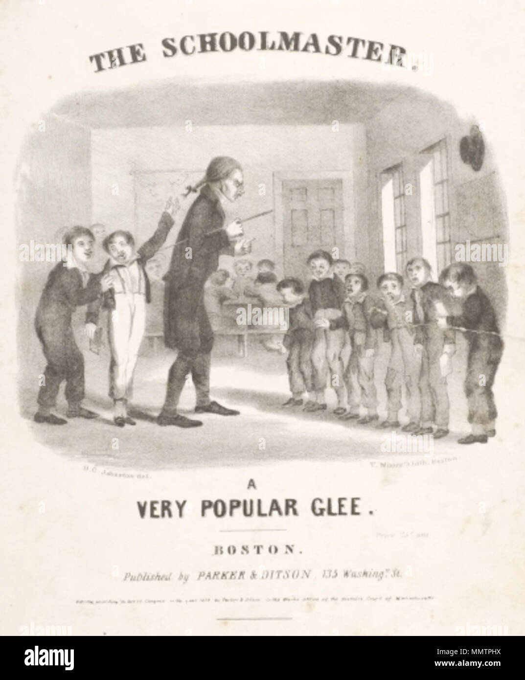 . The Schoolmaster. A Very Popular Glee (Boston: Parker & Ditson, 1839 ...