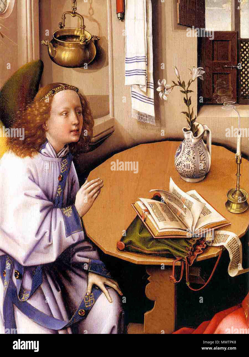 . English: The Mérode Altarpiece (Central panel) Oil on wood, 64,1 x ...