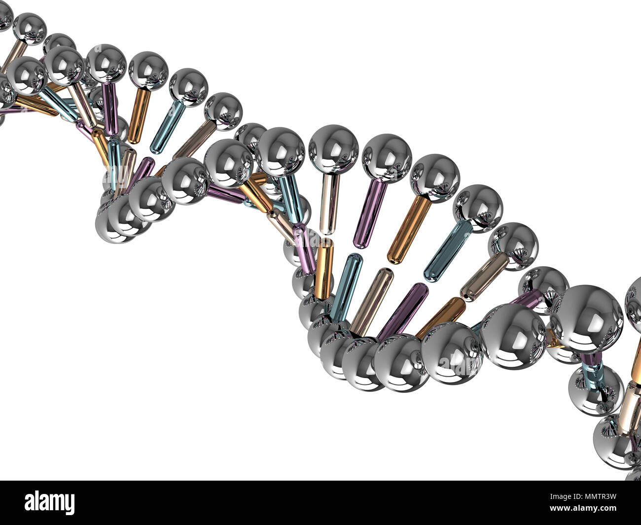 3d render of DNA chain isolated over white background Stock Photo - Alamy