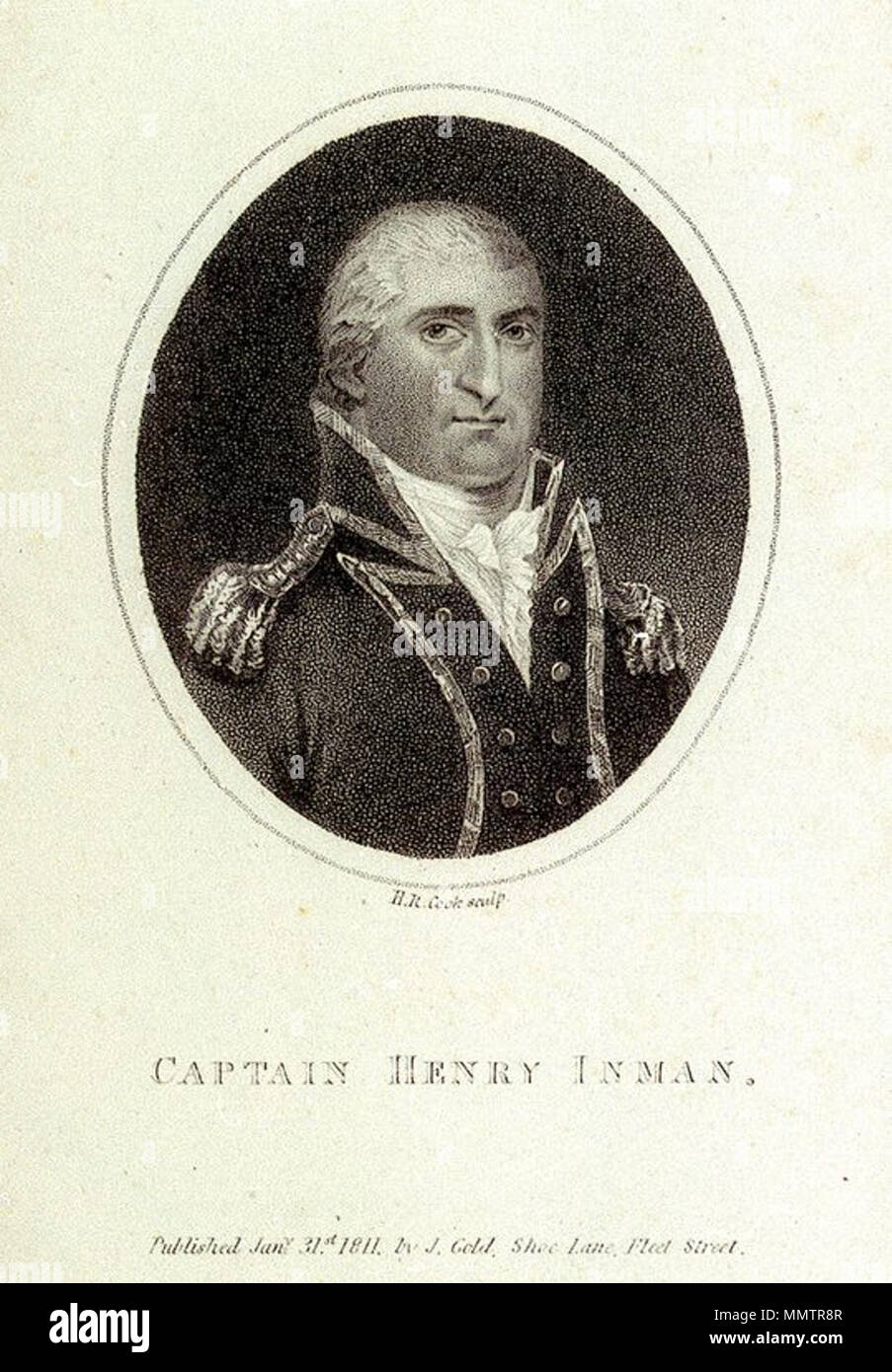 . English: An engraving of Captain Henry Inman (1762-1809), created in ...