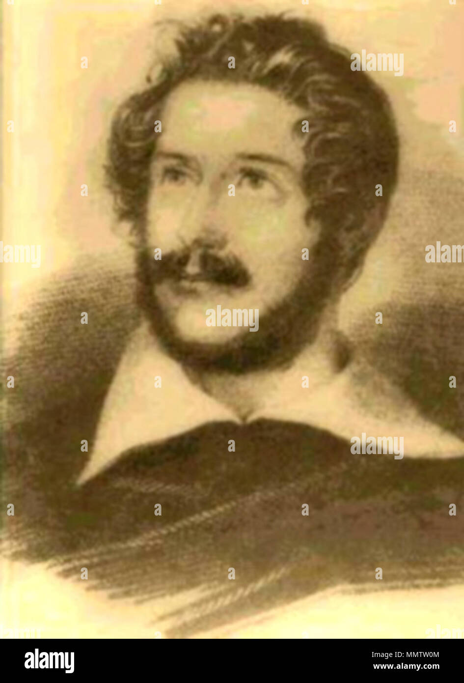 English: Contemporary portrait of Italian poet Carlo Pepoli (1796–1881 ...