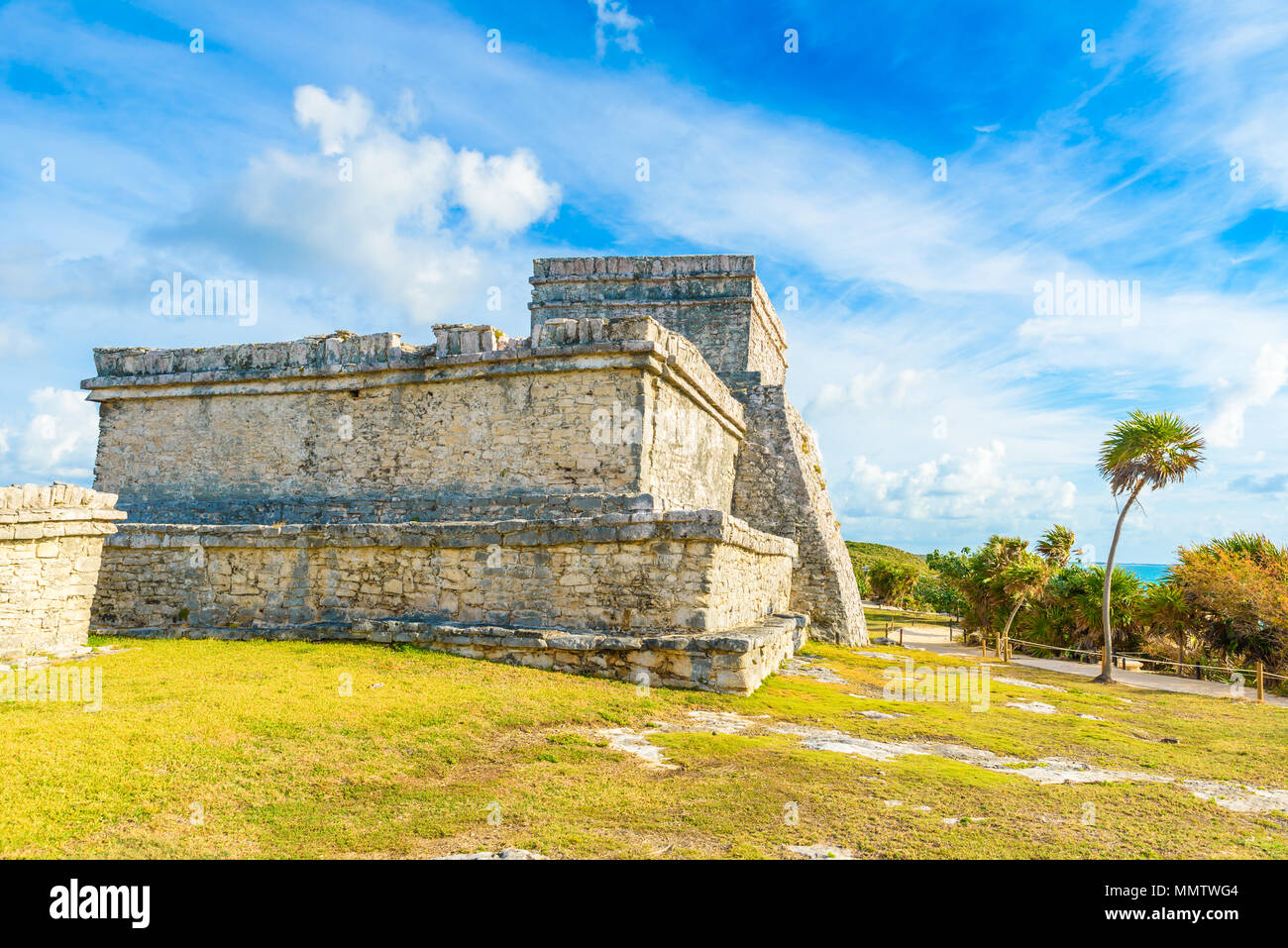 Temple ruins in Tulum of the Ancient Maya Archeological Site in Yucatan ...