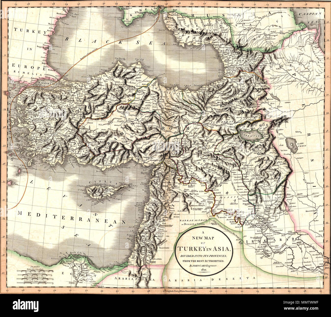 1801 cary map of turkey hi-res stock photography and images - Alamy