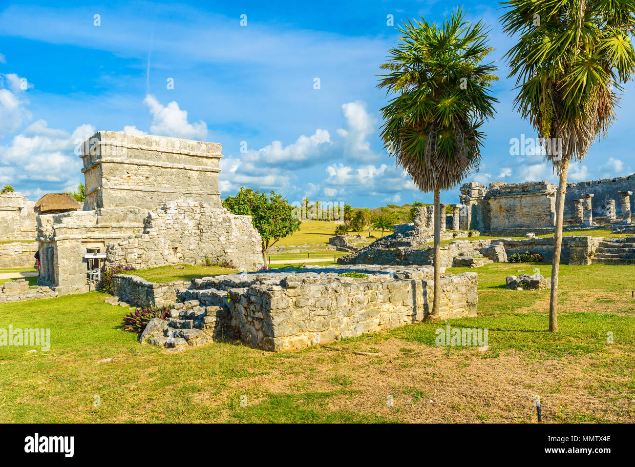 Temple ruins in Tulum of the Ancient Maya Archeological Site in Yucatan ...
