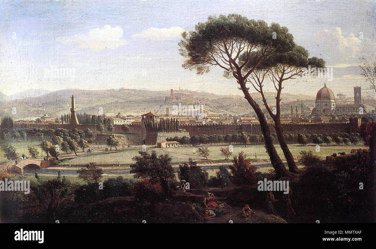 View of Florence from the Via Bolognese. circa 1695. Caspar van Wittel ...