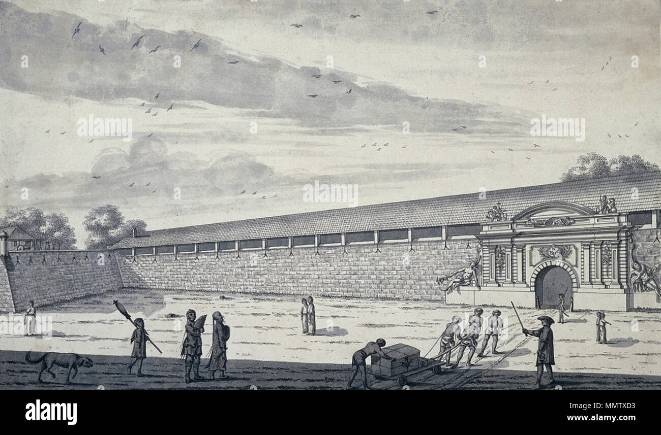 . English: Batavia Castle (today Jakarta), Indonesia, by Johannes Rach ...