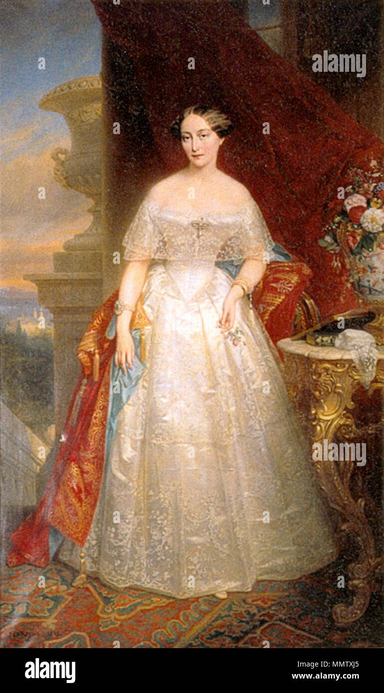 Portrait of Olga of Russia (1822-1892), Princess of Württemberg. 1848 ...