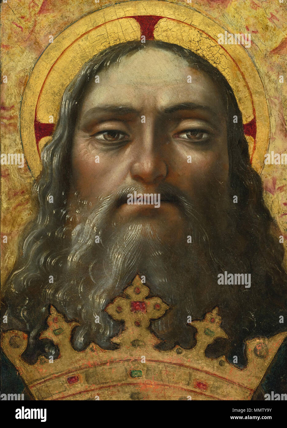 . 16th Century Head of God the Father, a Crown Below, a Fragment ...