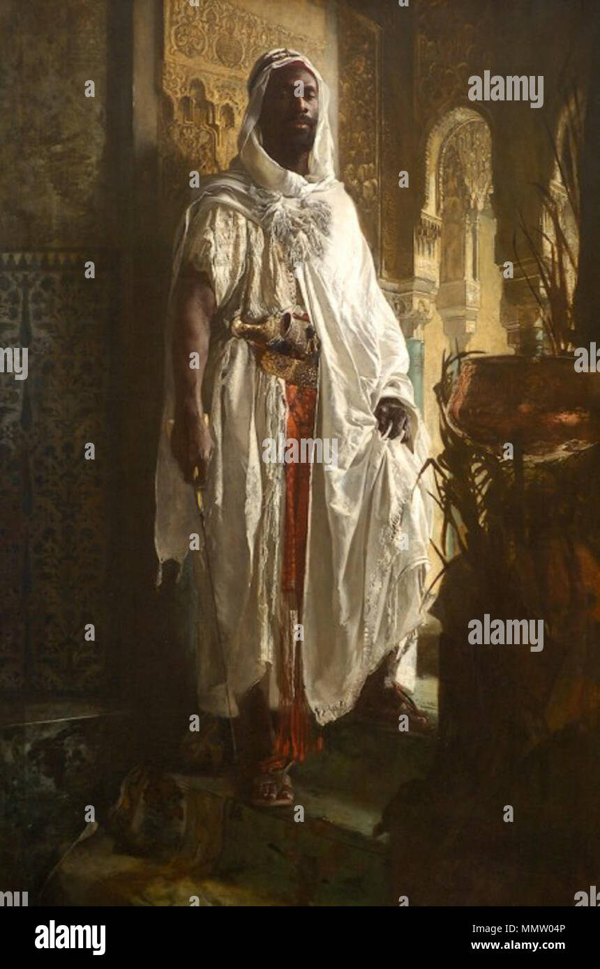 . English: A depiction of a Moorish chief. The architecture of the ...