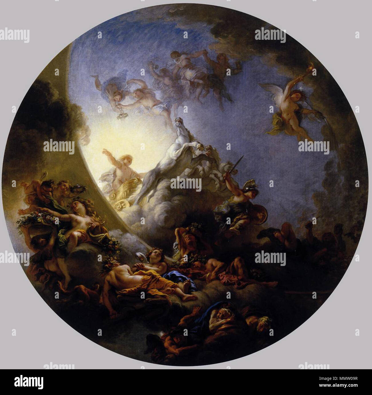 French: Le lever du soleil.dit aussi le char d'Apollon Sunrise with the ...