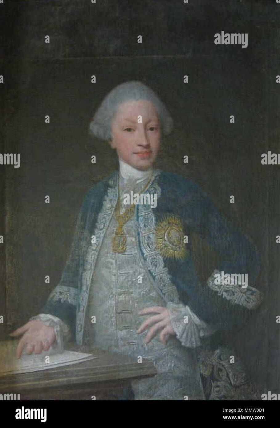 . Portrait of Charles Emmanuel IV of Sardinia (1751-1819) as a young ...