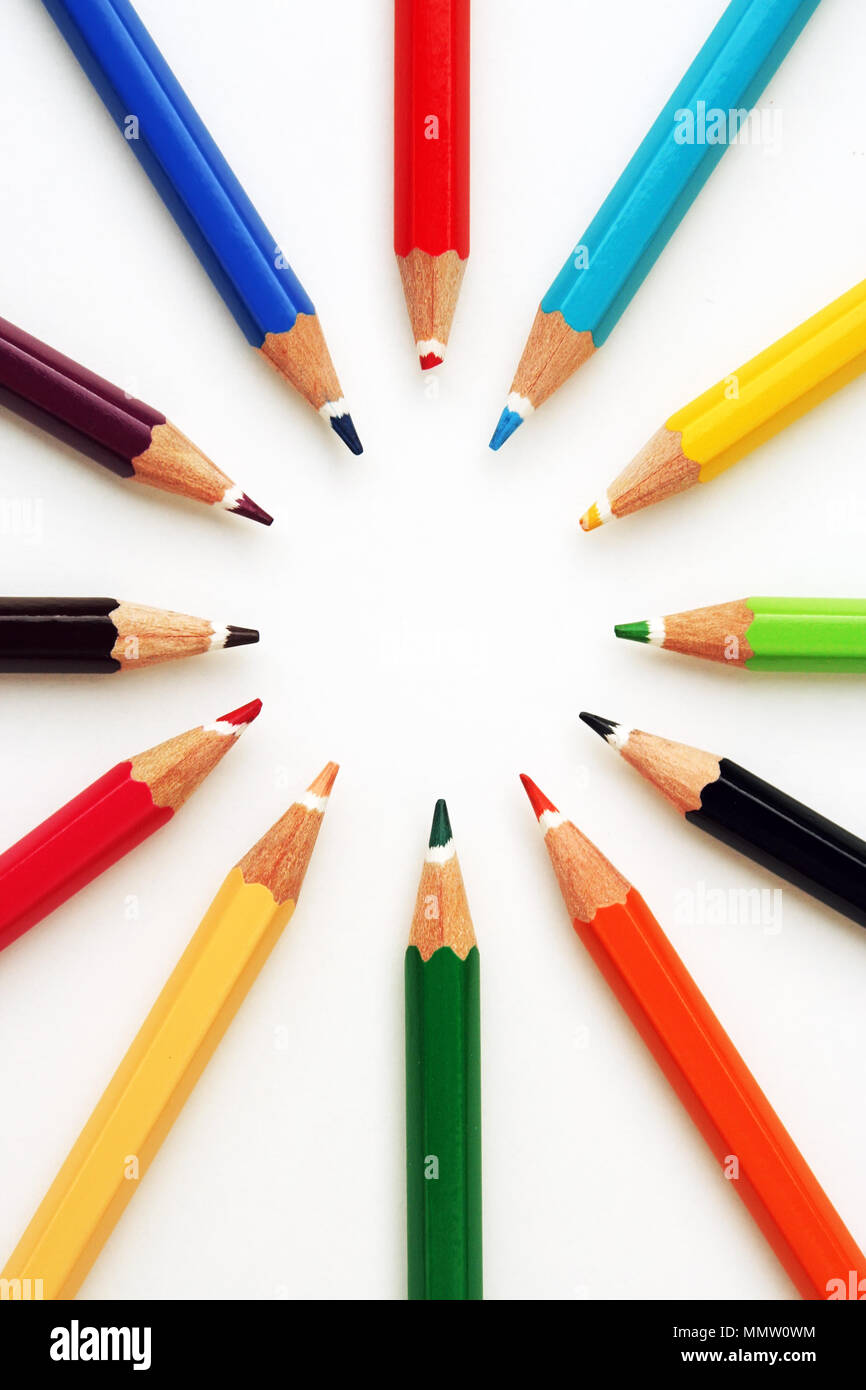 Crayons in various colors. Drawing crayons Stock Photo - Alamy