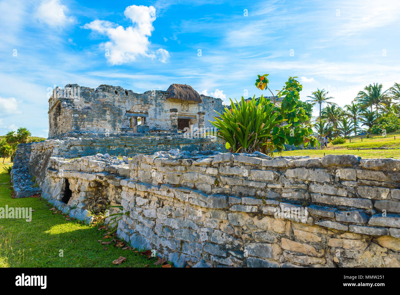 Temple ruins in Tulum of the Ancient Maya Archeological Site in Yucatan ...