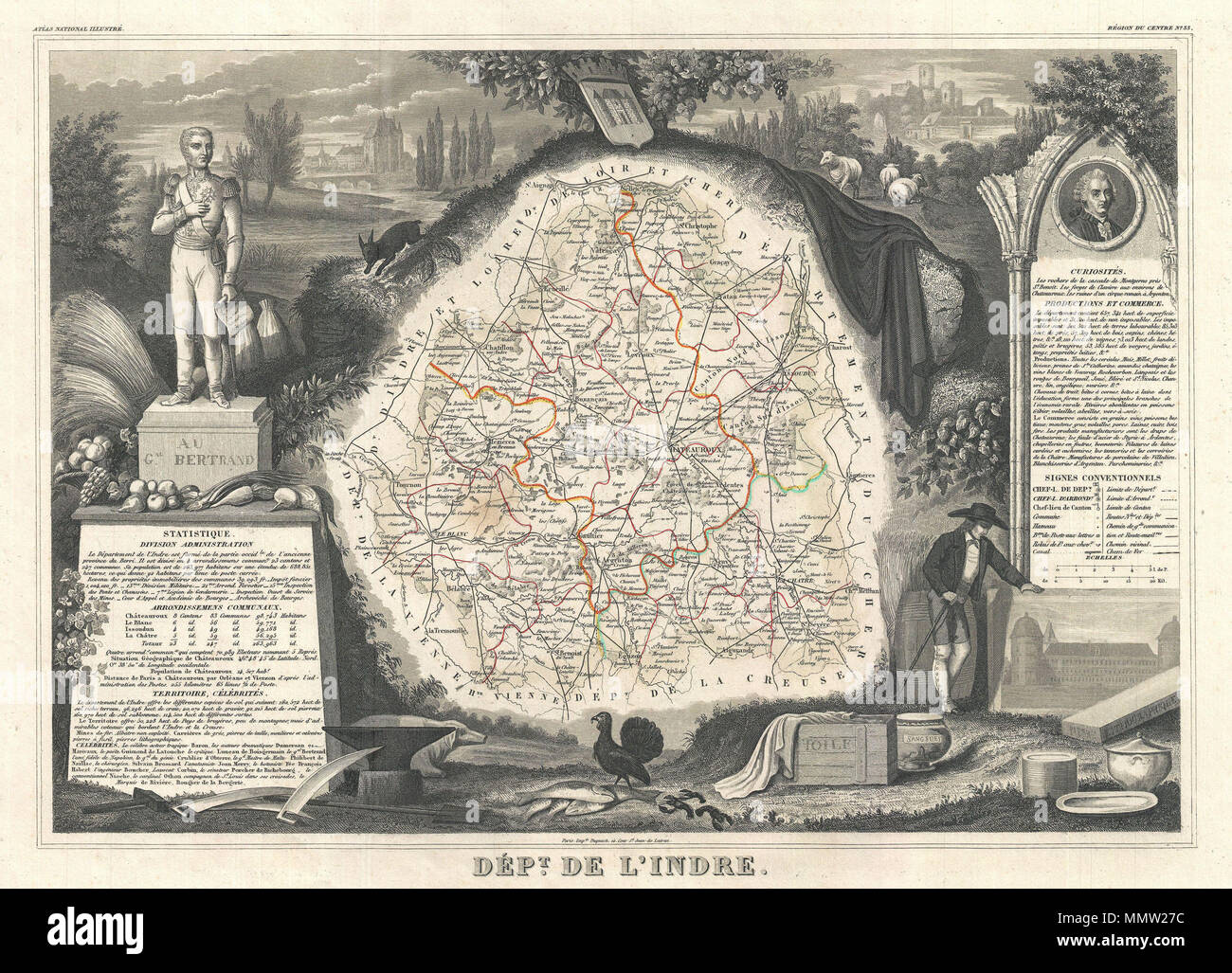 . English: This is a fascinating 1852 map of the French department of ...