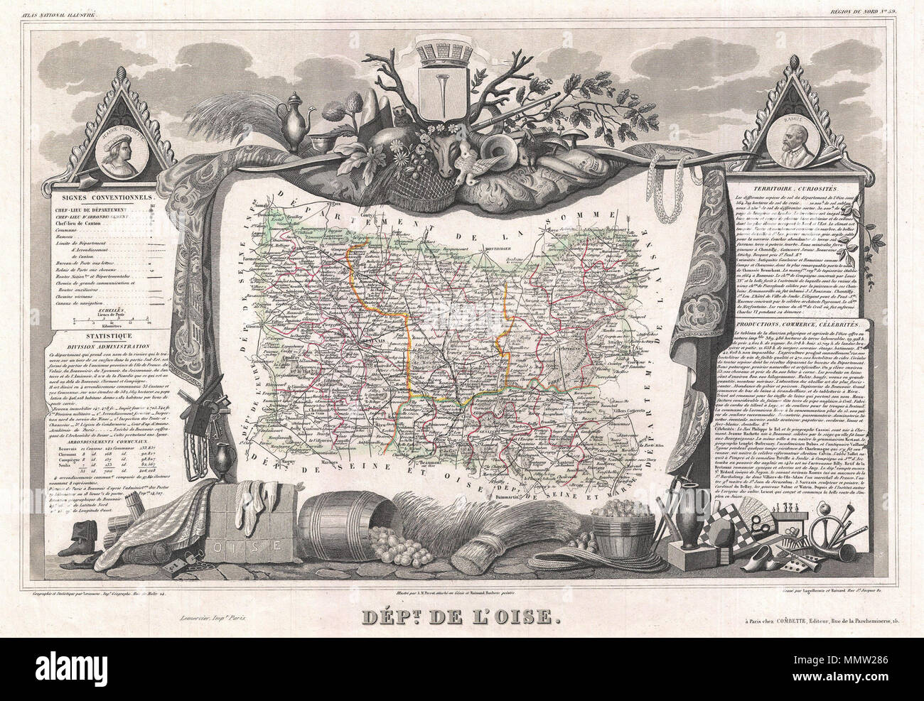 . English: This is a fascinating 1852 map of the French department of ...