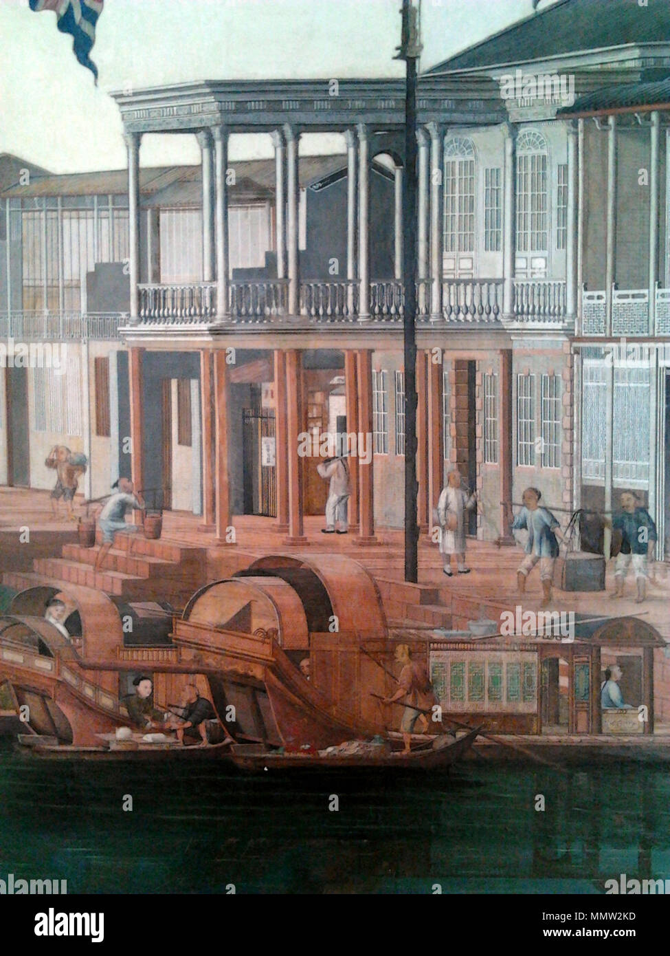 Wallpaper with a view of Canton (detail).. 1770s. China Wallpaper with ...