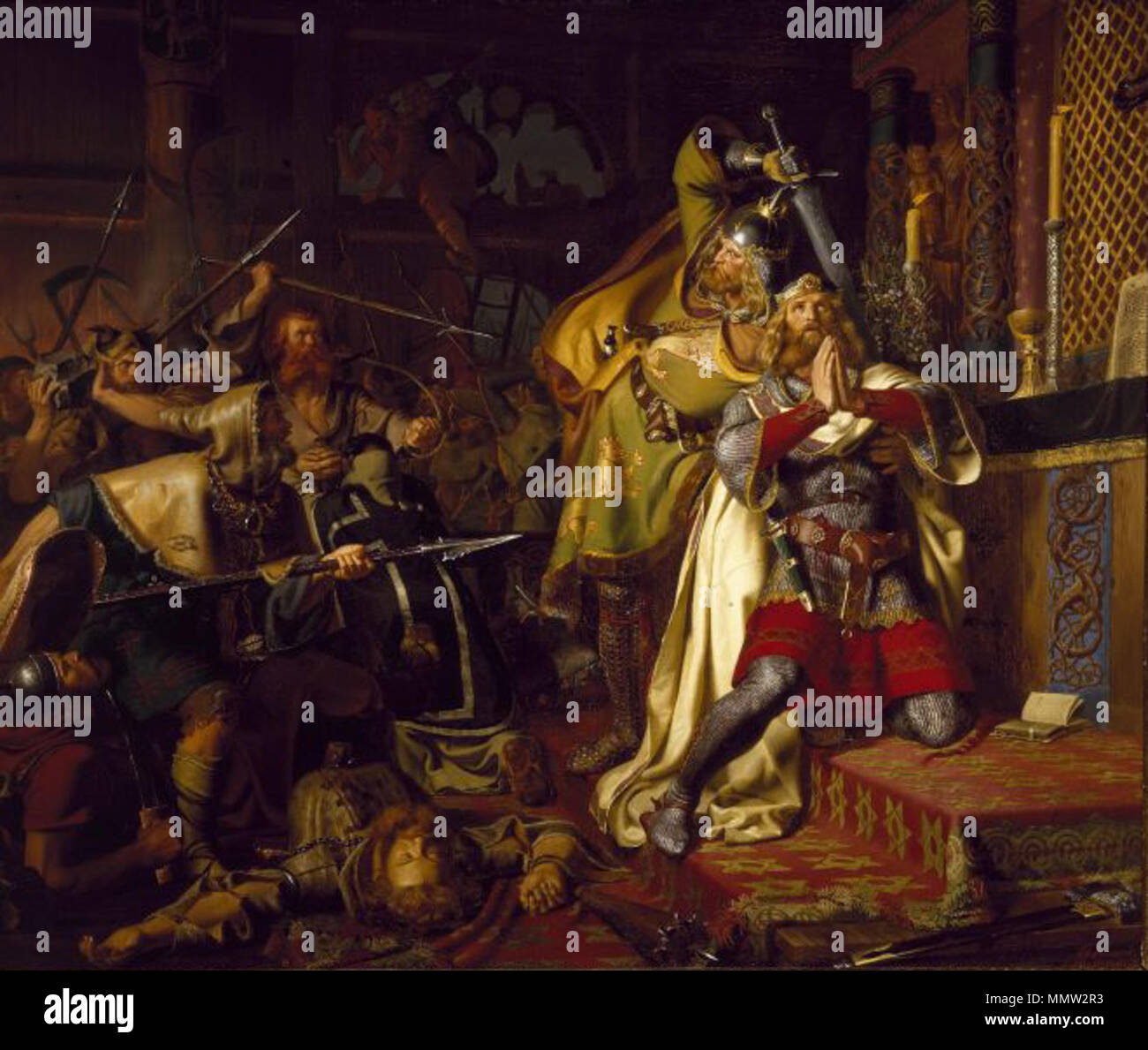 . The death of Canute IV of Denmark in the Church of Saint Albanus ...