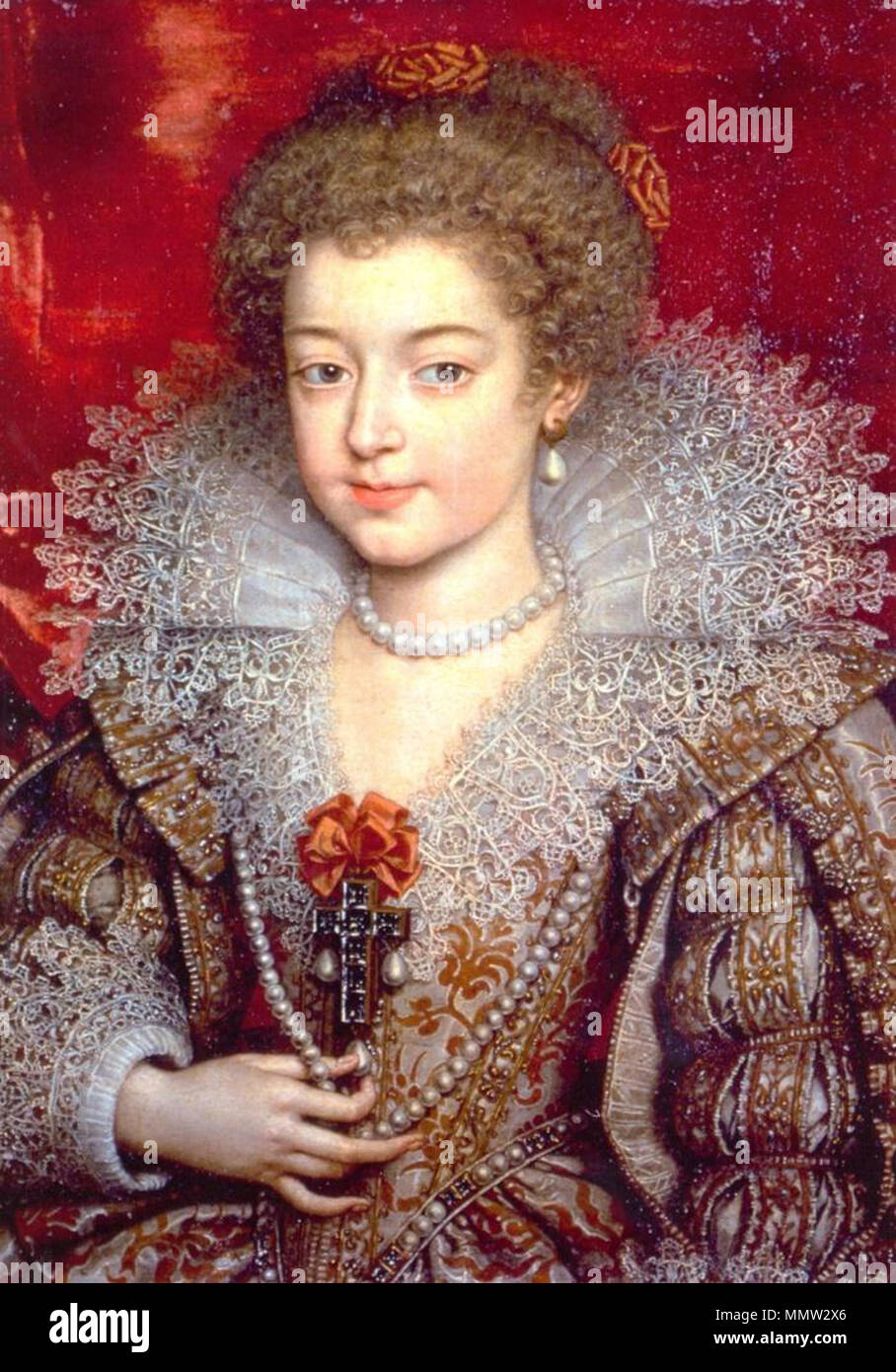 . English: Christine of France (future Duchess of Savoy) . circa 1615 ...