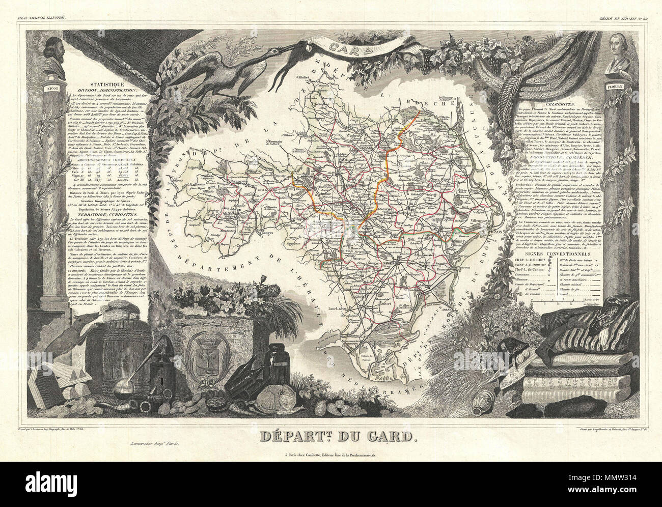 Gard map hi-res stock photography and images - Alamy