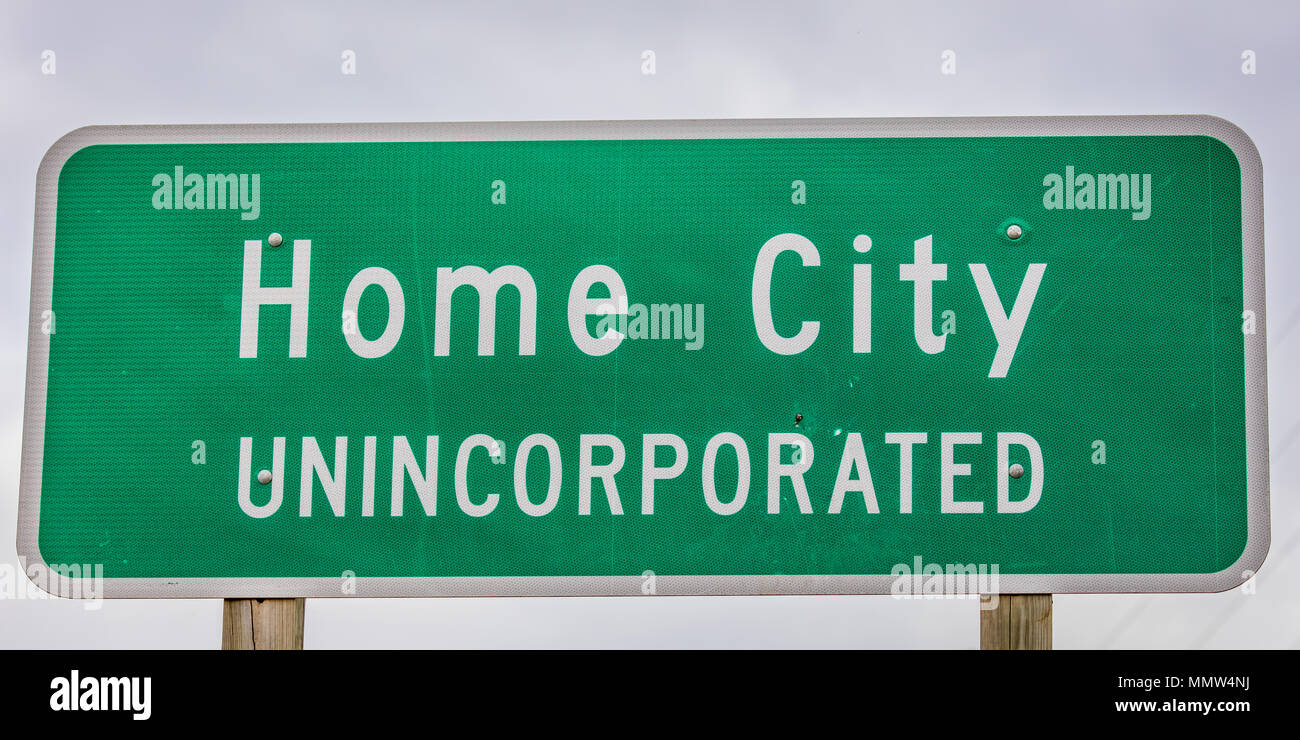 Home City, Unincorporated - Welcome to Sign - Midwestern America Stock ...