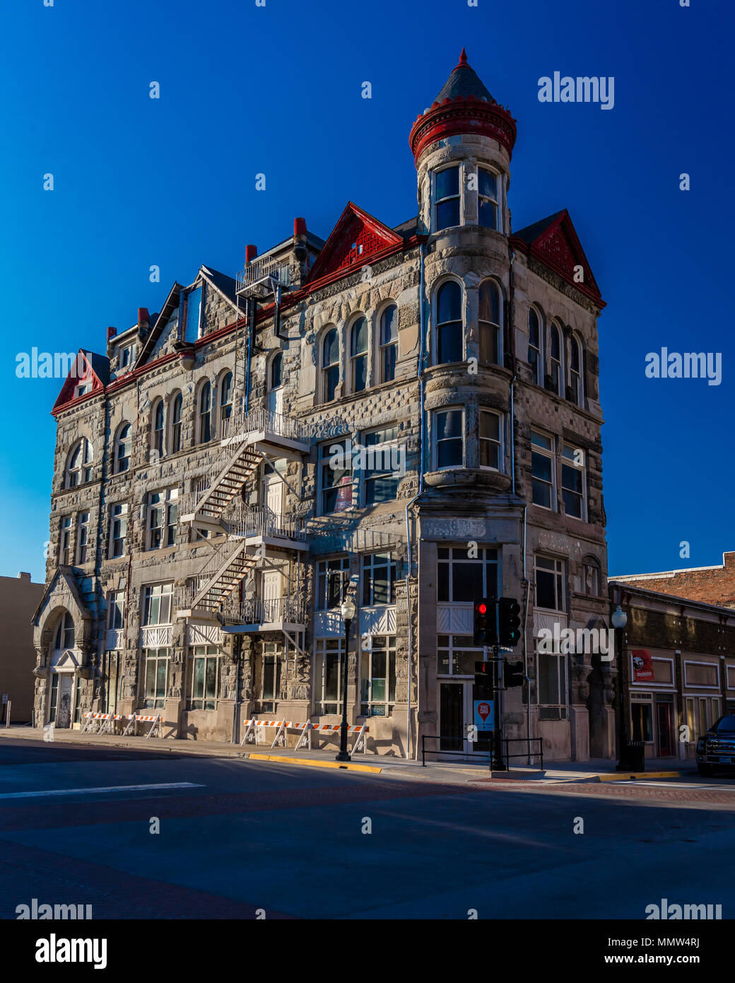 Classic historic Missouri Trust Building in Sedalia, Missouri shows ...