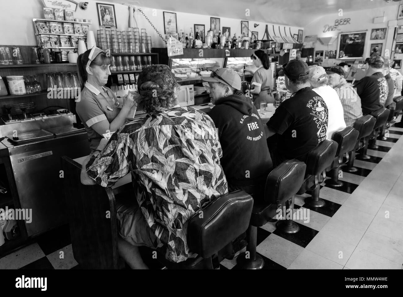Waitress route 66 Black and White Stock Photos & Images - Alamy