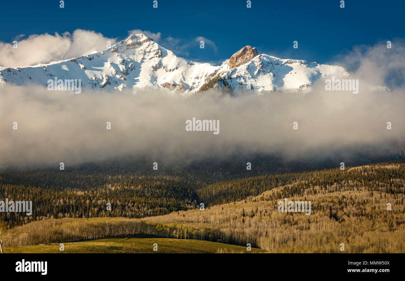APRIL 27, 2017 RIDGWAY COLORADO - San Juan Mountain Range between ...