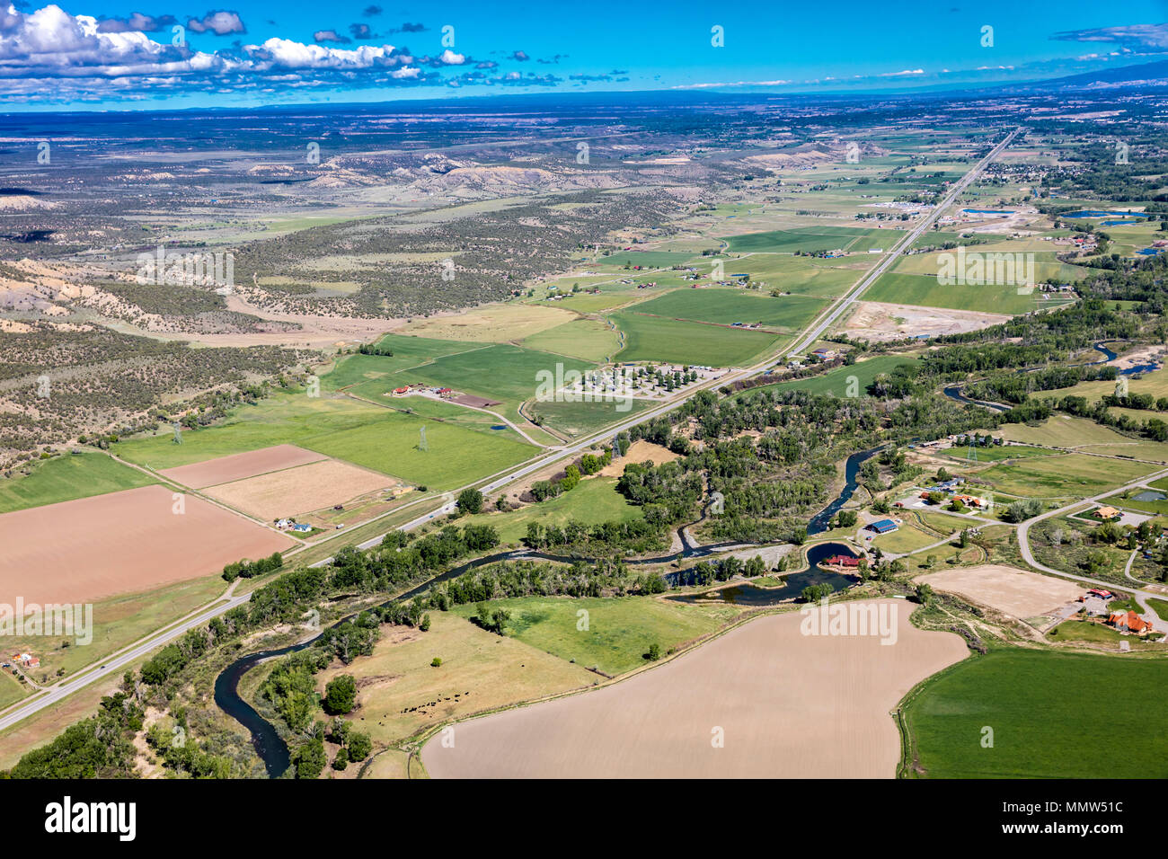APRIL 27, 2017 RIDGWAY COLORADO - Aerial outside of San Juan Mountain ...