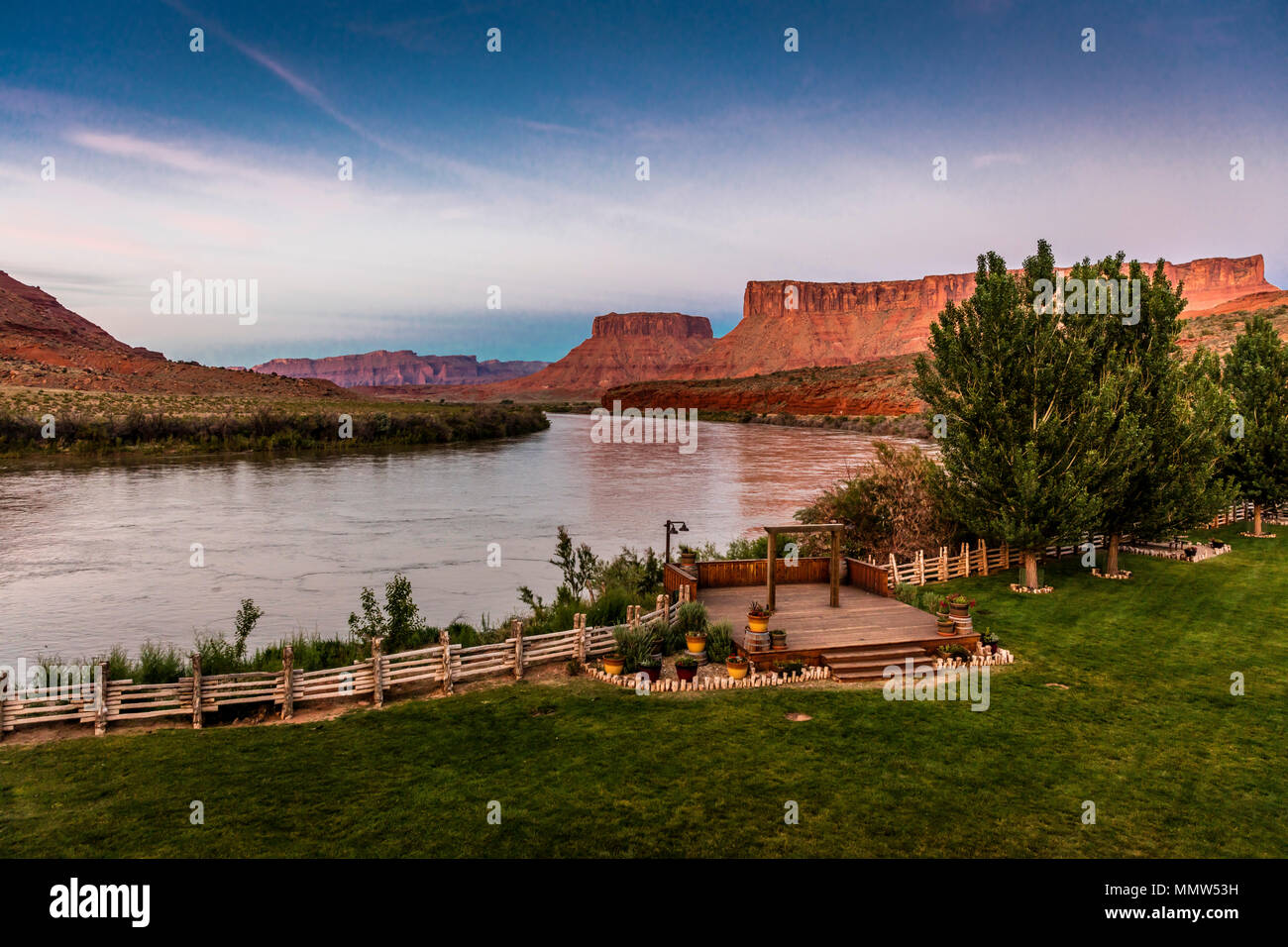 APRIL 27, 2017 - MOAB, UTAH - Red Cliffs Lodge shows wedding platform ...