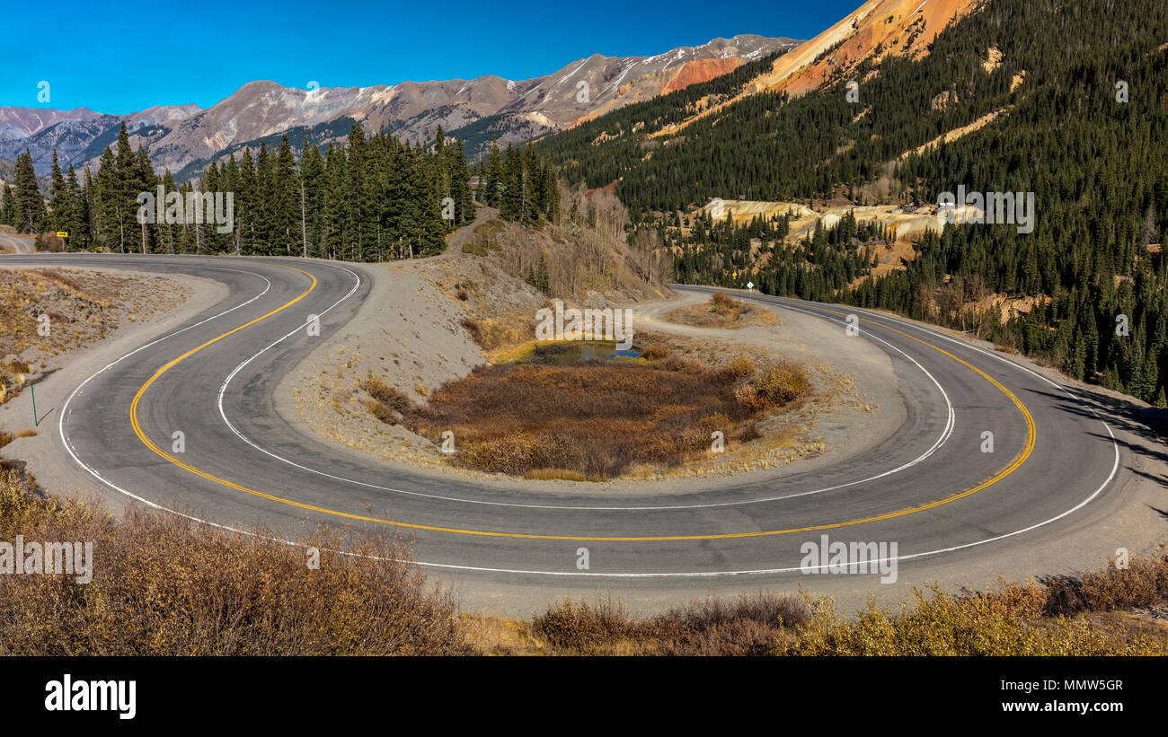 OCTOBER 8, 2017 - "Circular elevated view of Colorado State Highway 550 ...
