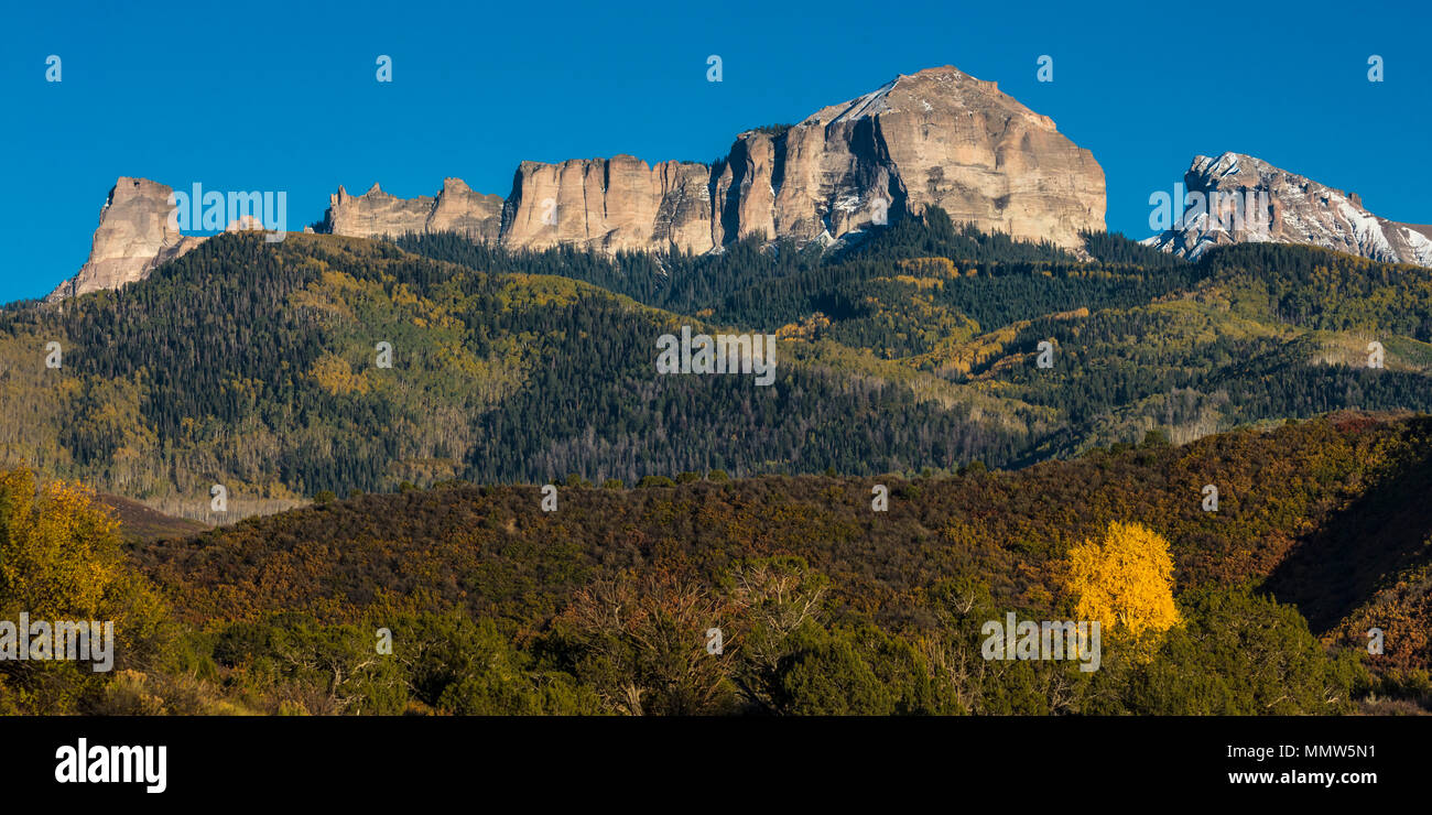 OCTOBER 3, 2017 -Cimarron Mountain Range in southwestern Colorado of ...