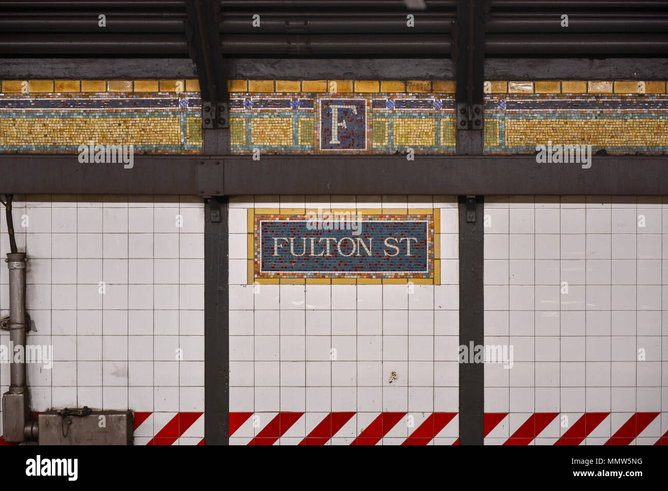 New York City - April 20, 2018: Fulton Street Subway Station on the NYC ...
