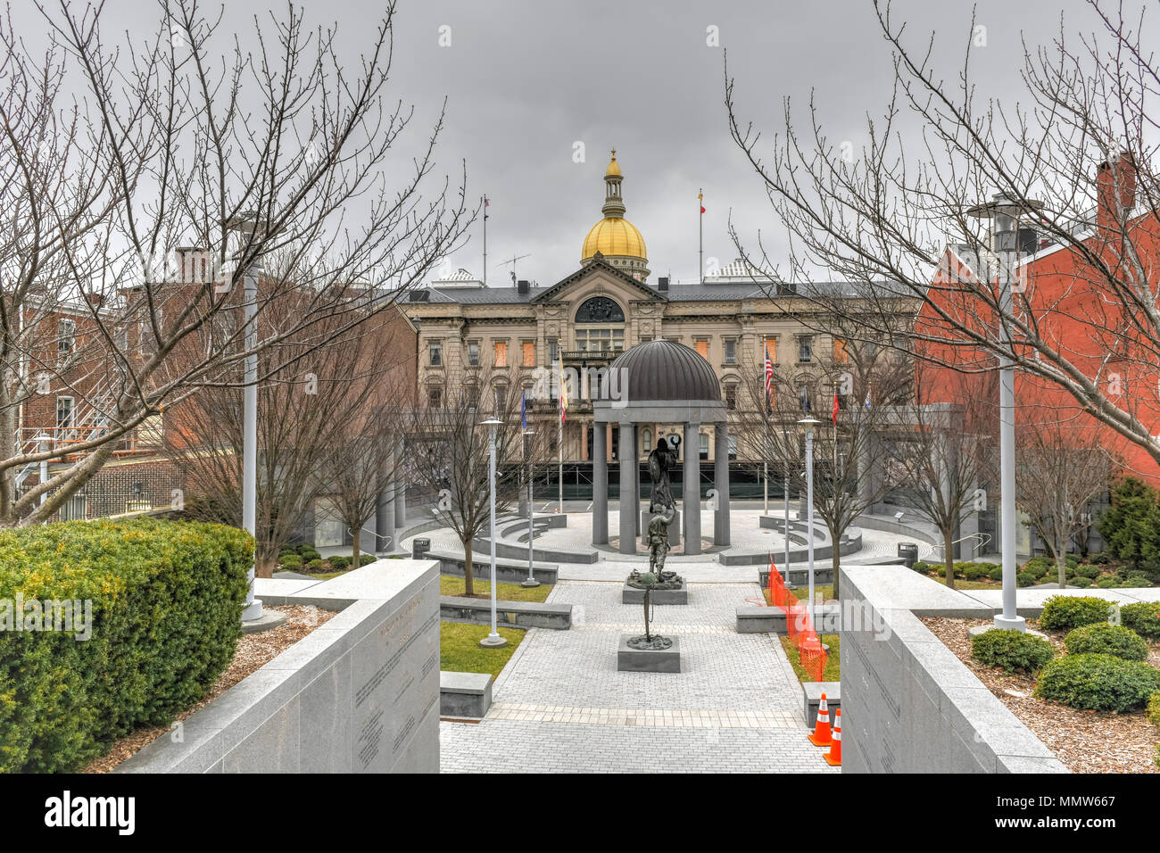 World War II Memorial rotunda in Trenton across from the State House ...