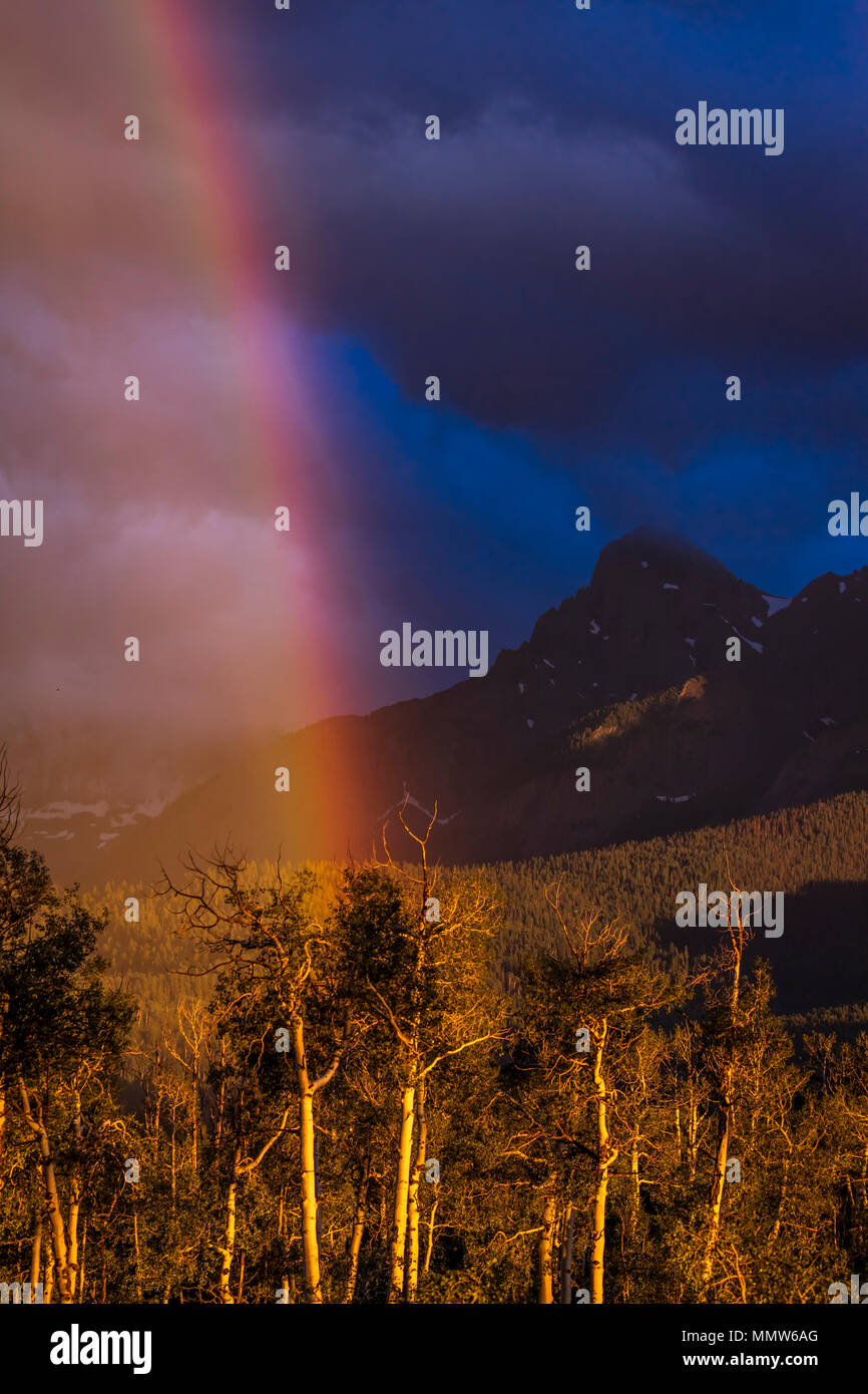 Rainbows over San Juan Mountains, Hastings Mesa, Ridgway Colorado, home ...
