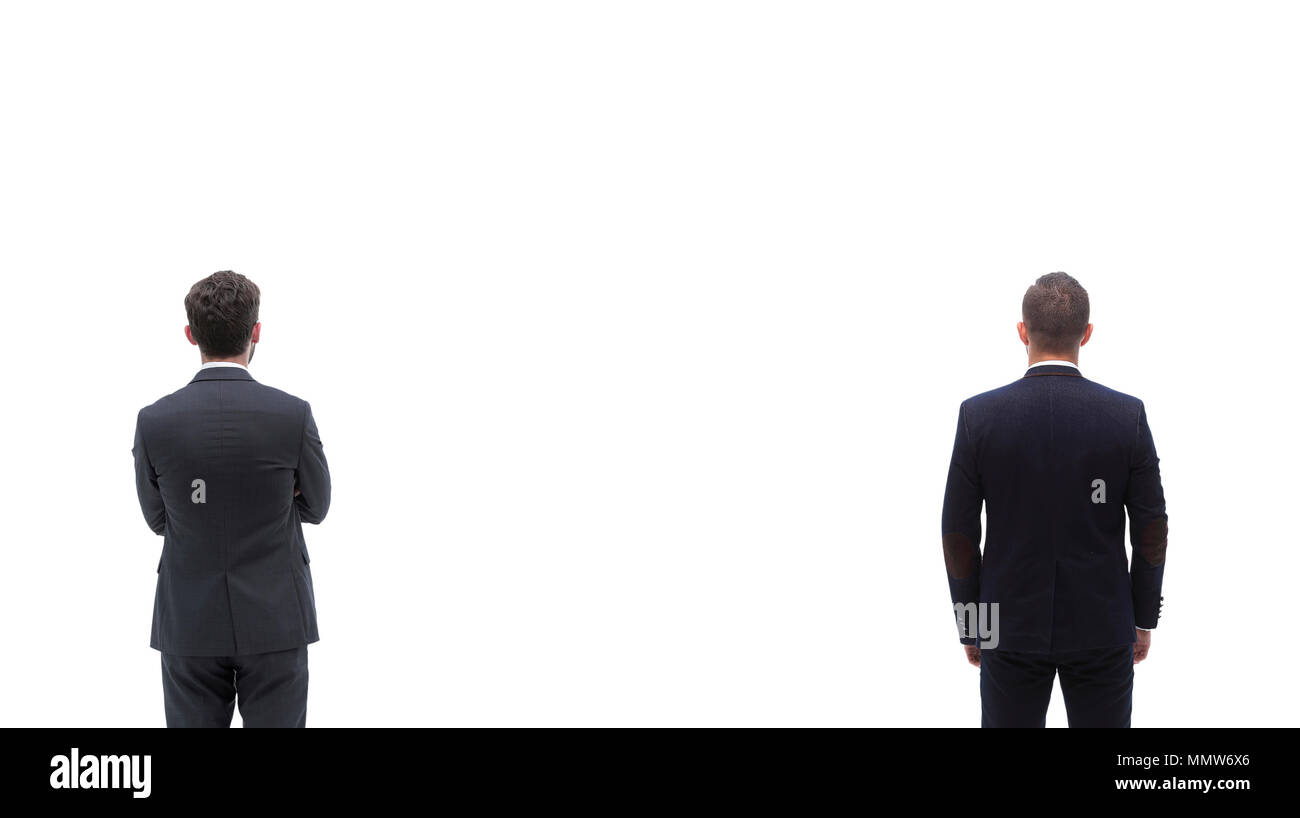 Back view group of business people. Rear view. Isolated over white ...